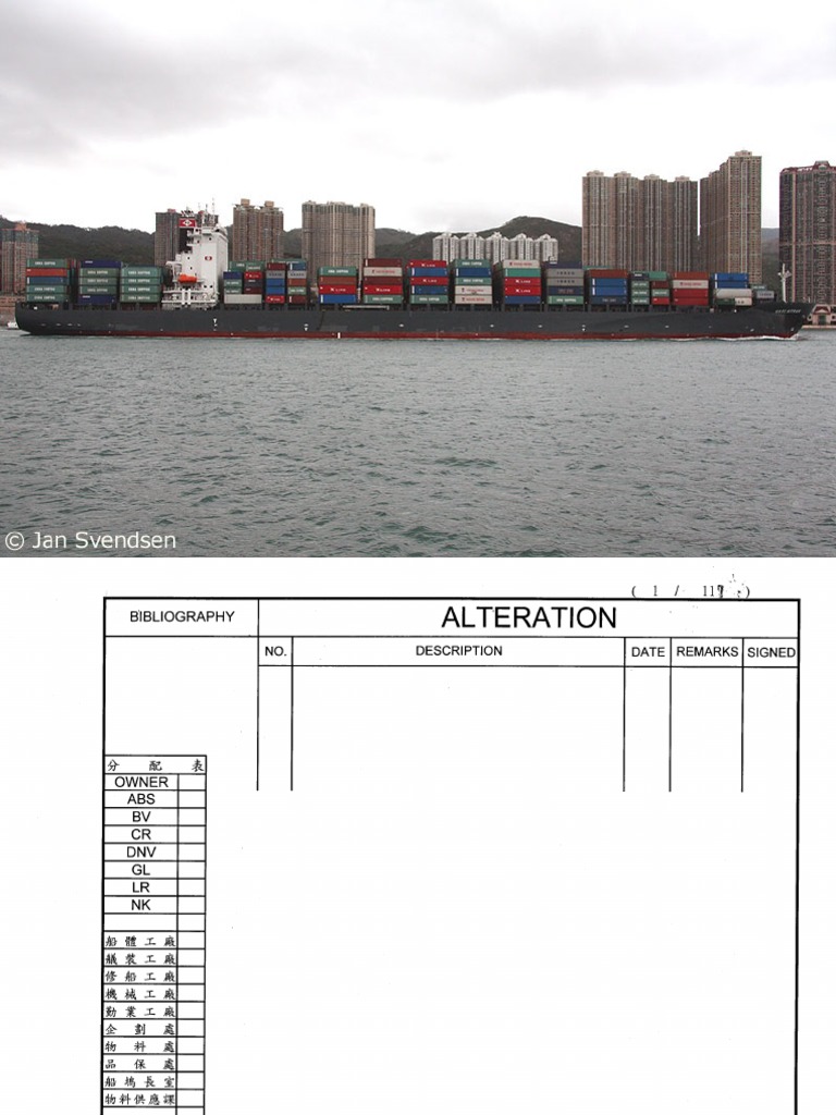 MV UASC SITRAH - Loading Manual - Container Ship 4200 TEU | PDF