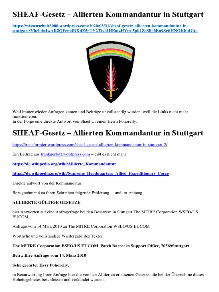 SHAEF Antwort | PDF