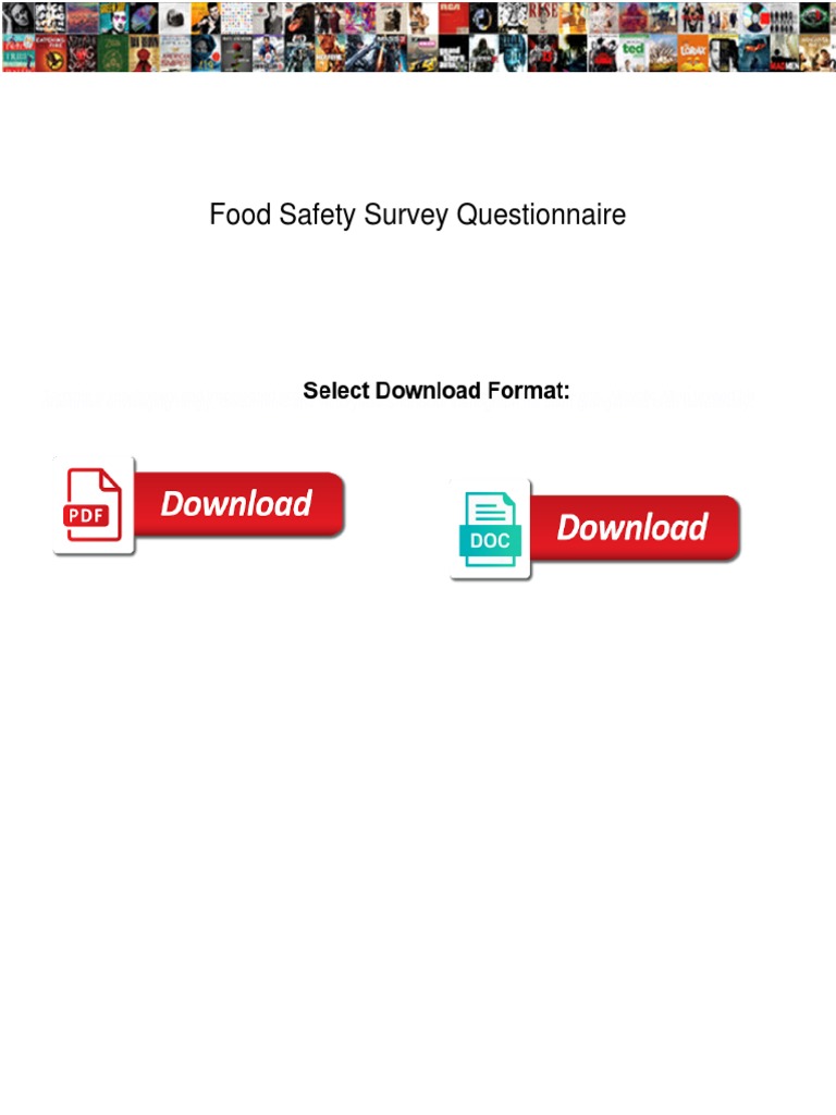 Food Safety Survey Questionnaire | PDF | Survey Methodology | Food Safety