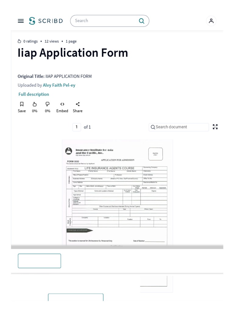 Iiap Application Form - PDF | PDF | Scribd | World Wide Web