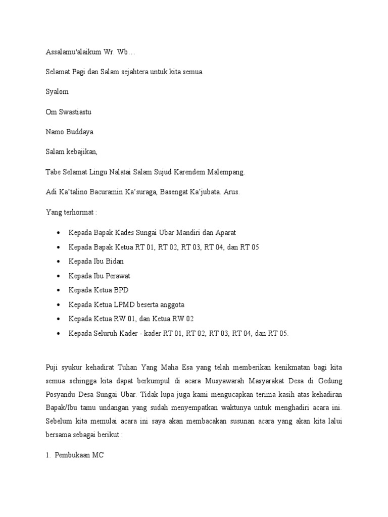 Teks MC | PDF | Kajian Bahasa Asing