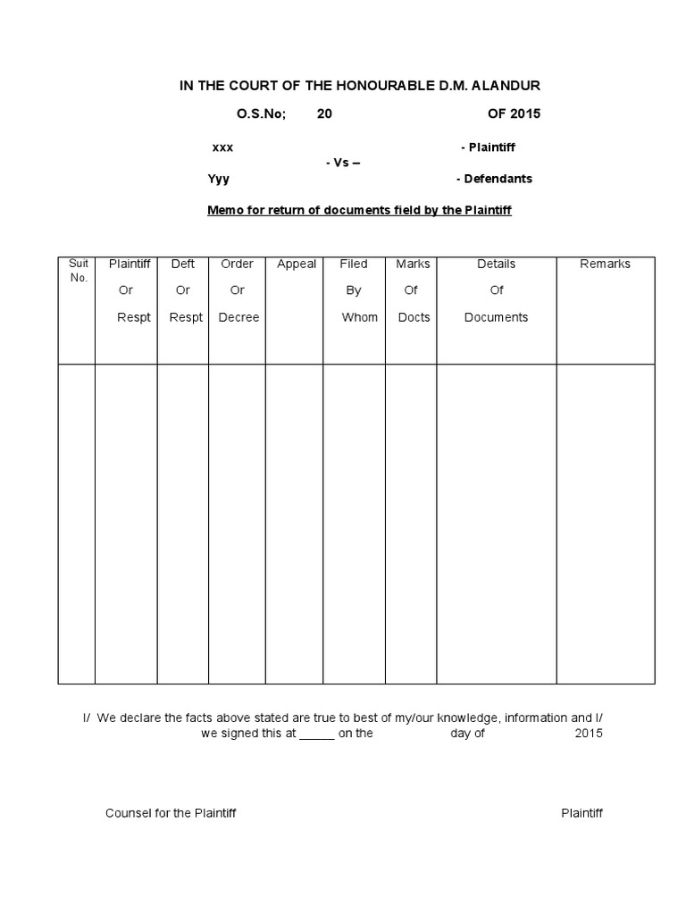Return of Documents | PDF