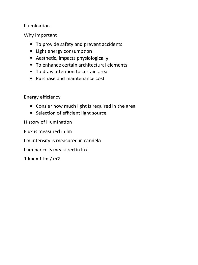 Importance and Efficiency of Illumination | PDF | Science & Mathematics ...