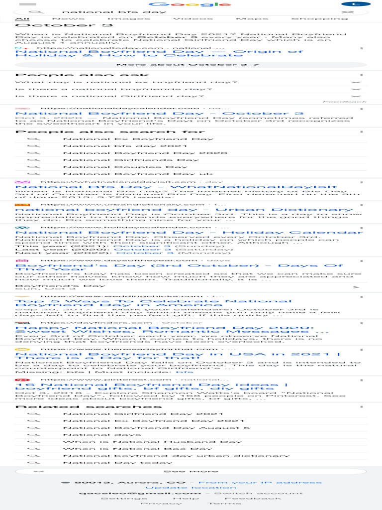 National Boyfriend Day: October 3 | PDF | Holidays