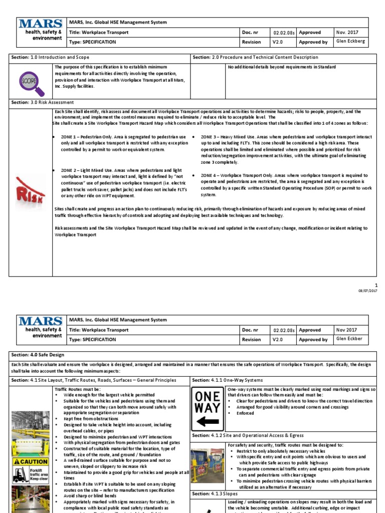 Workplace Transport Safety Guidelines | PDF | Traffic | Truck