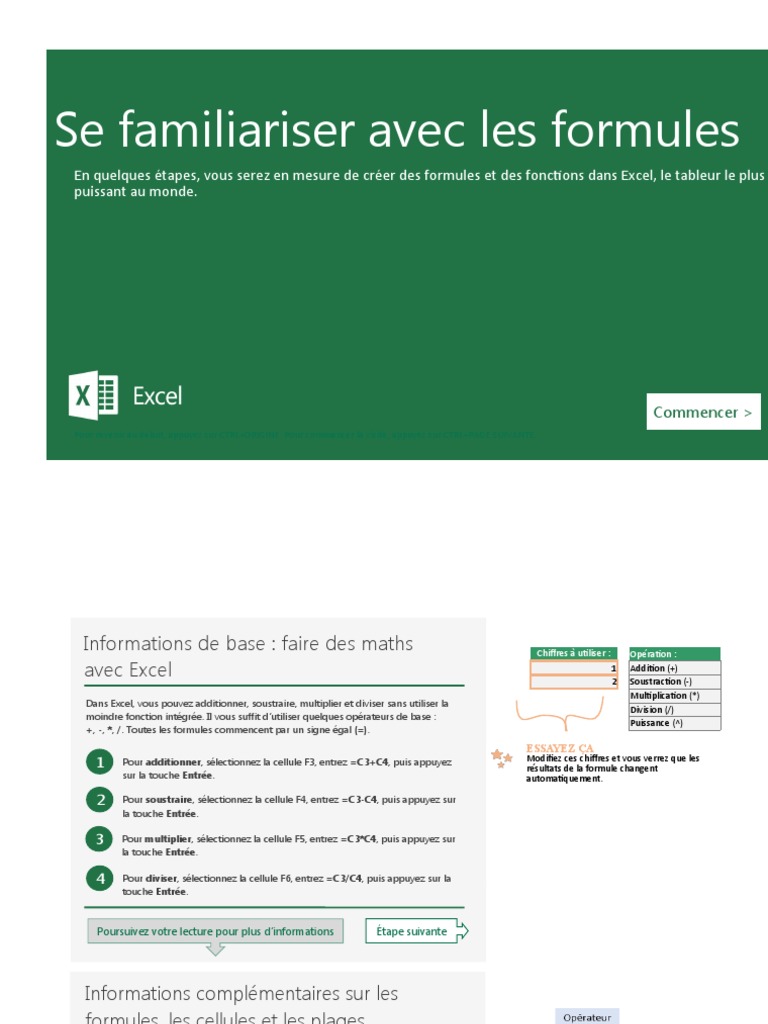 Guide des formules Excel essentielles | PDF | Microsoft Excel