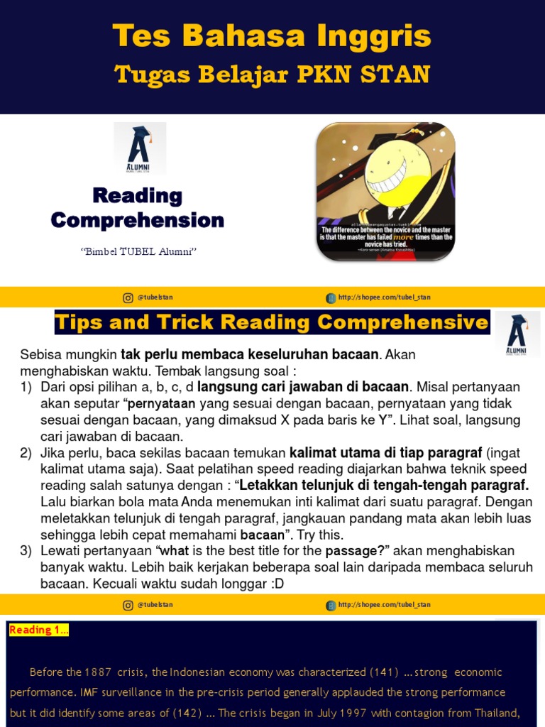 16 - Reading Comprehension | PDF | Kajian Bahasa Asing