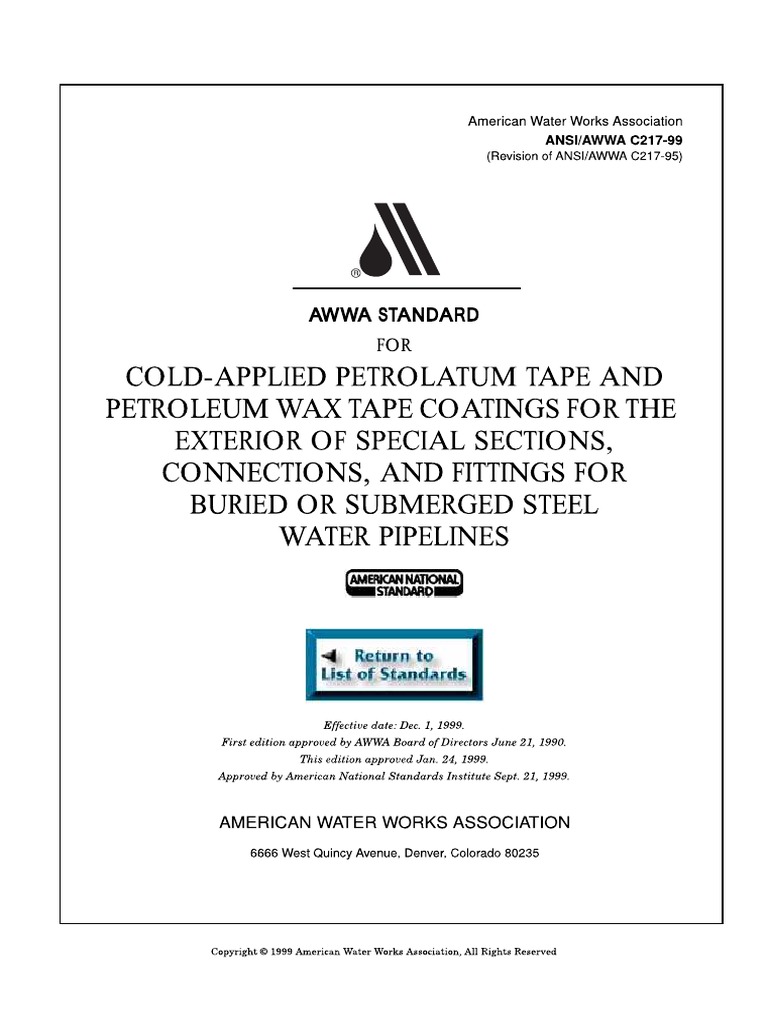 Awwa C217-99 | PDF