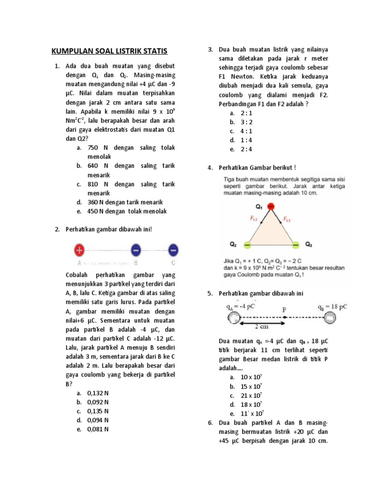 Kumpulan Soal Listrik Statis | PDF
