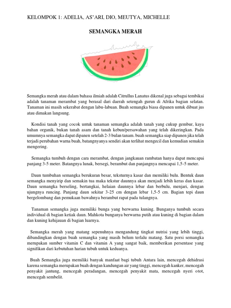 Lembar Hasil Observasi Semangka Merah | PDF