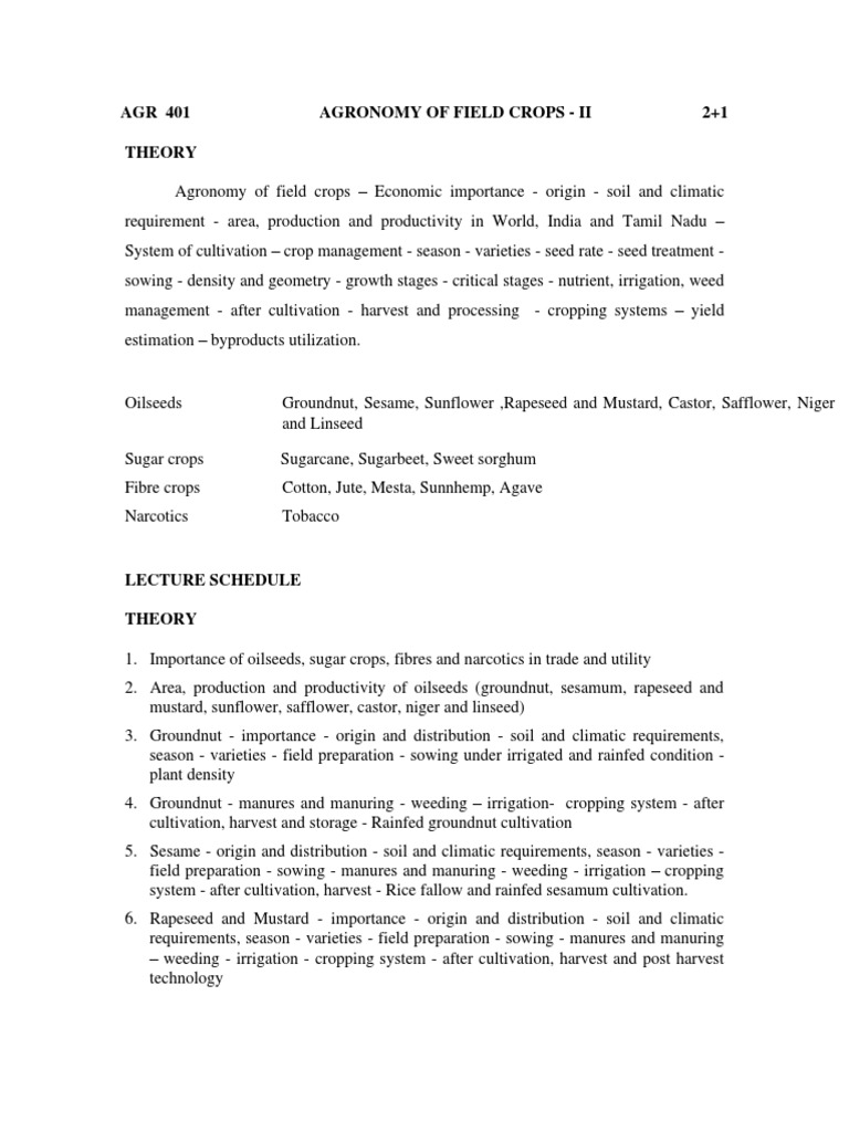 Field Crops - I (Rabi crops) | PDF | Sowing | Seed