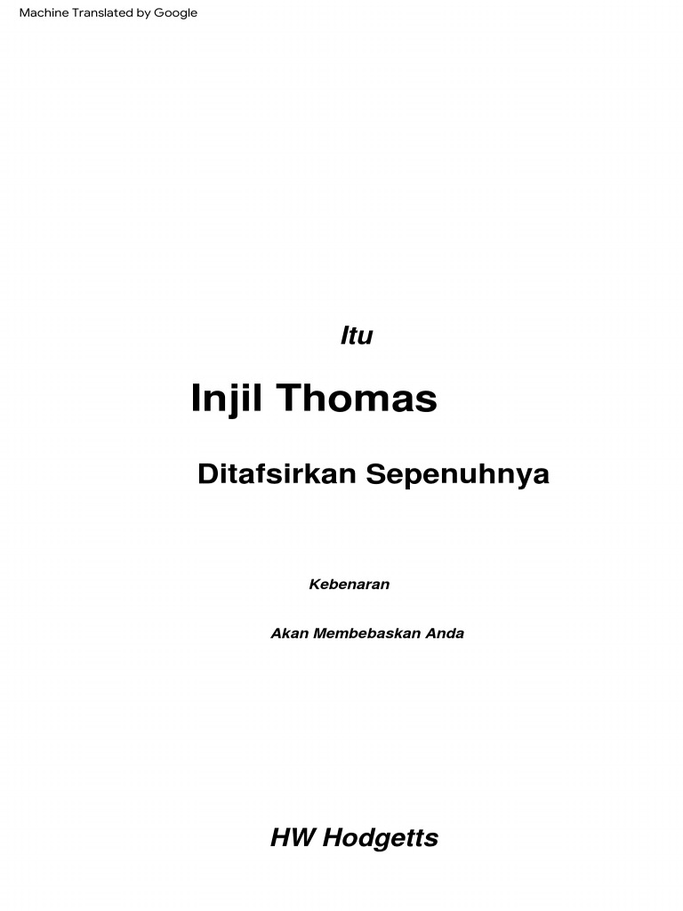 Bible of Thomas | PDF