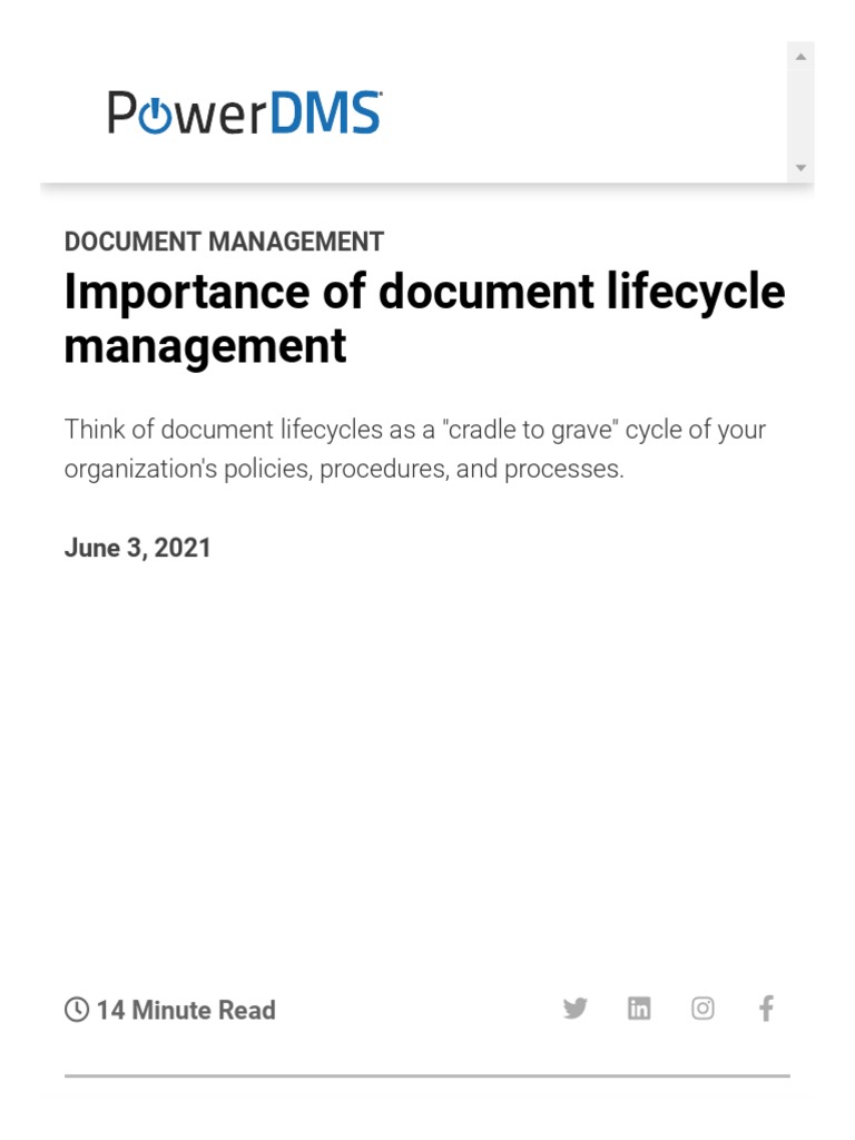 Importance of Document Lifecycle Management | PDF | Life Cycle ...