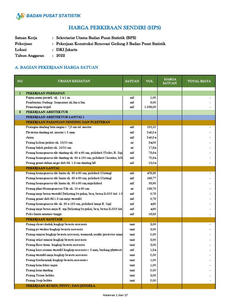 Mata Anggaran HS Dan LumpsumRenov Gd3 | PDF