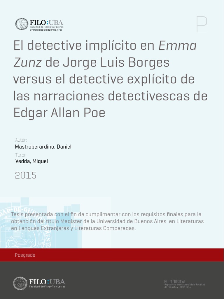 Emma Zunz Jorge Luis Borges | PDF | La novela policíaca | C. Auguste Dupin