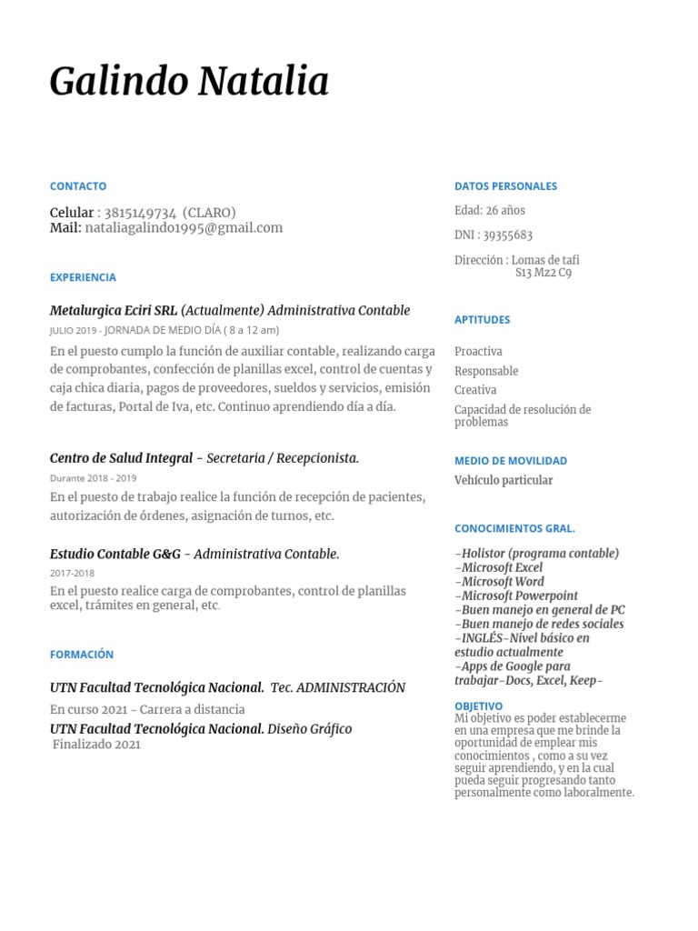 CV Natalia | PDF
