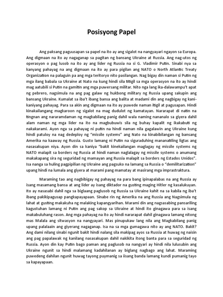 Posisyong Papel | PDF