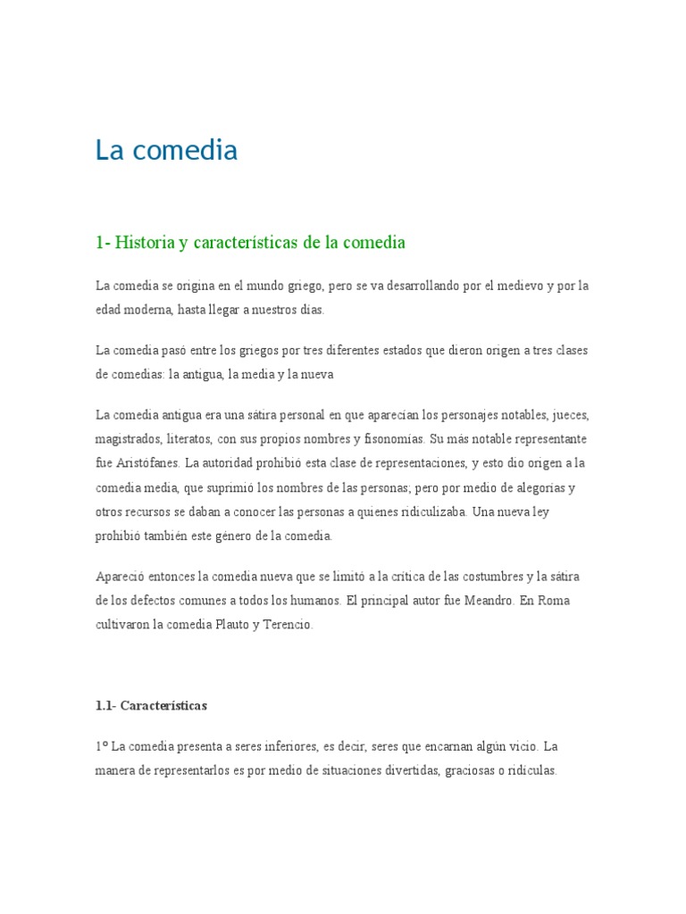 La Comedia | PDF | Narración | Comedia