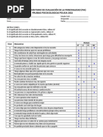 Cuadernillo Pai Test de Personalidad | PDF