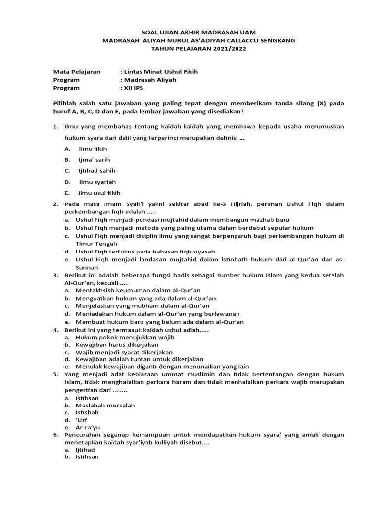 Soal Uam Kls Xii Ips New | PDF