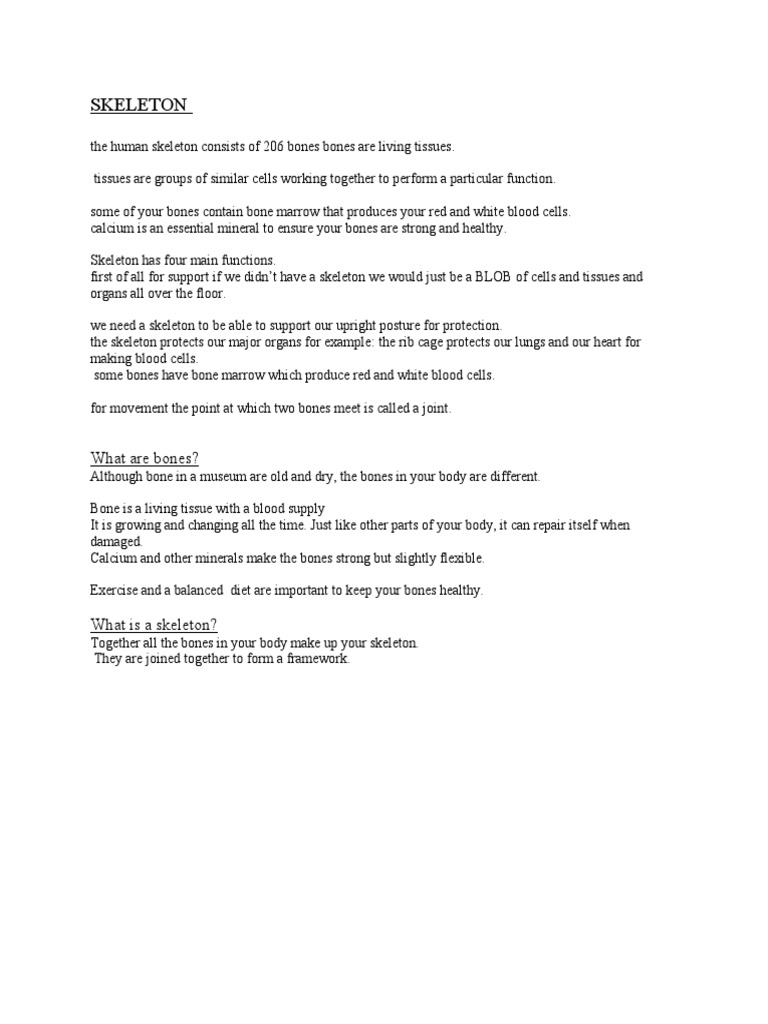 Skeleton: What Are Bones? | PDF | Skeleton | Bone