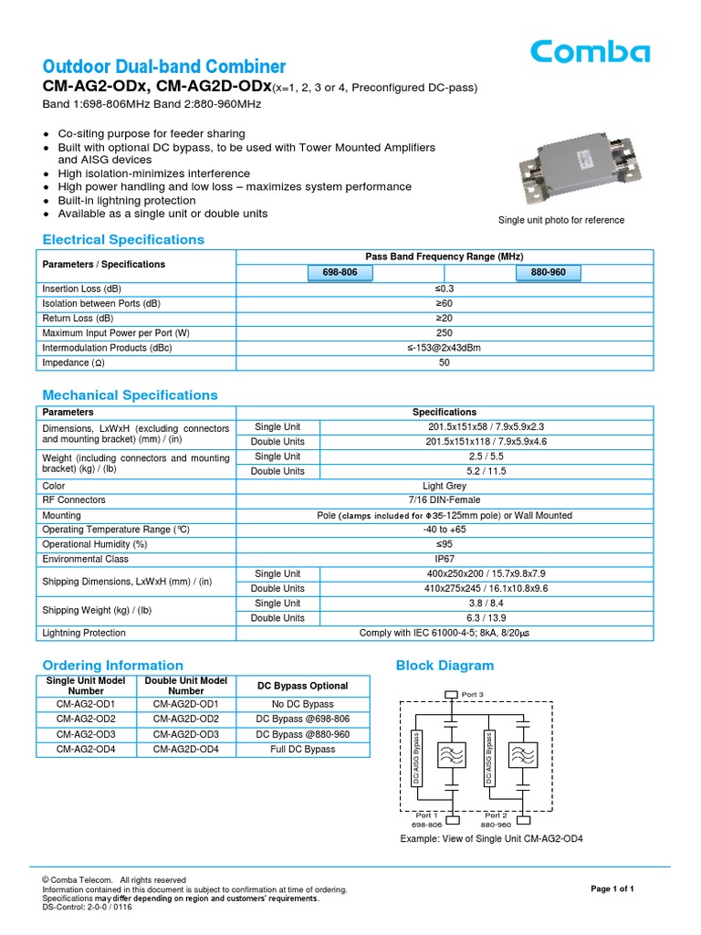 Cm-Ag2d-Od4 X - Diplexer Baixa | PDF | Radio Technology | Manufactured Goods
