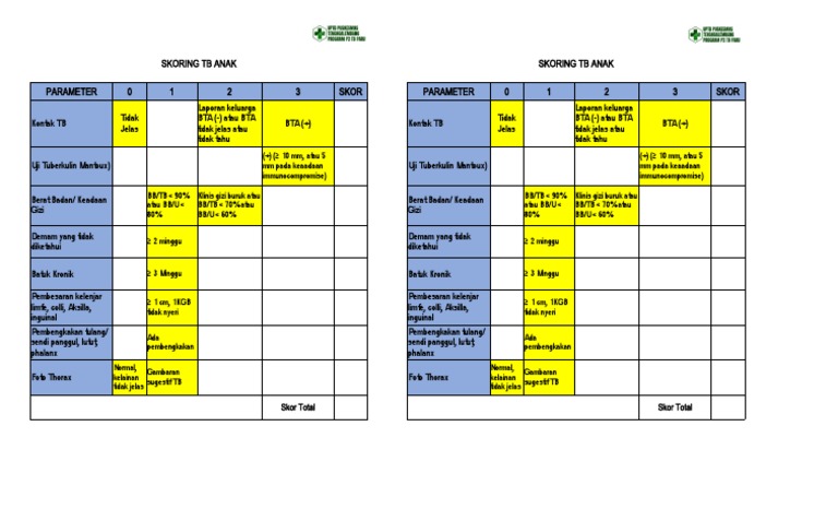 Form Skoring TB Anak | PDF