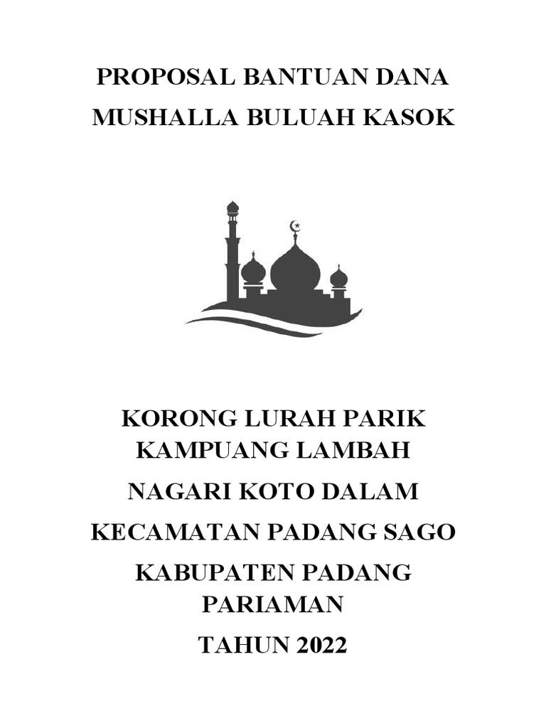 Proposal Surau Lurah Parik | PDF