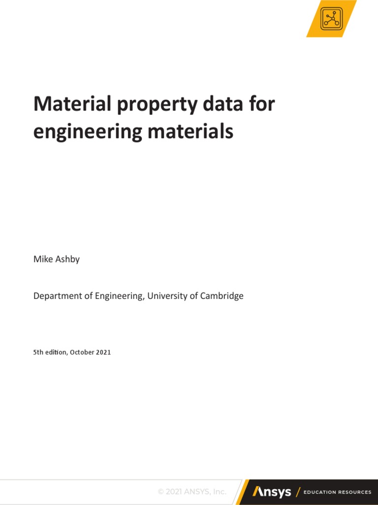 Material Property Data For Engineering Materials | PDF | Alloy ...