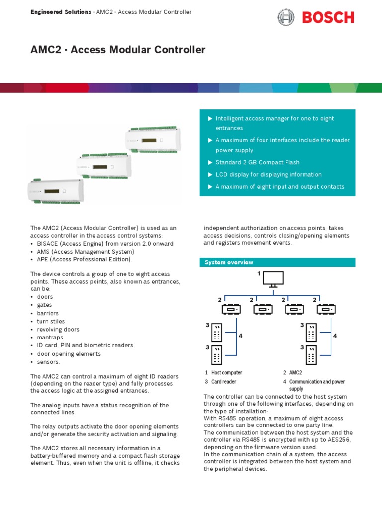 AMC2 - Access Modular Controller: System Overview | PDF | Power Supply ...