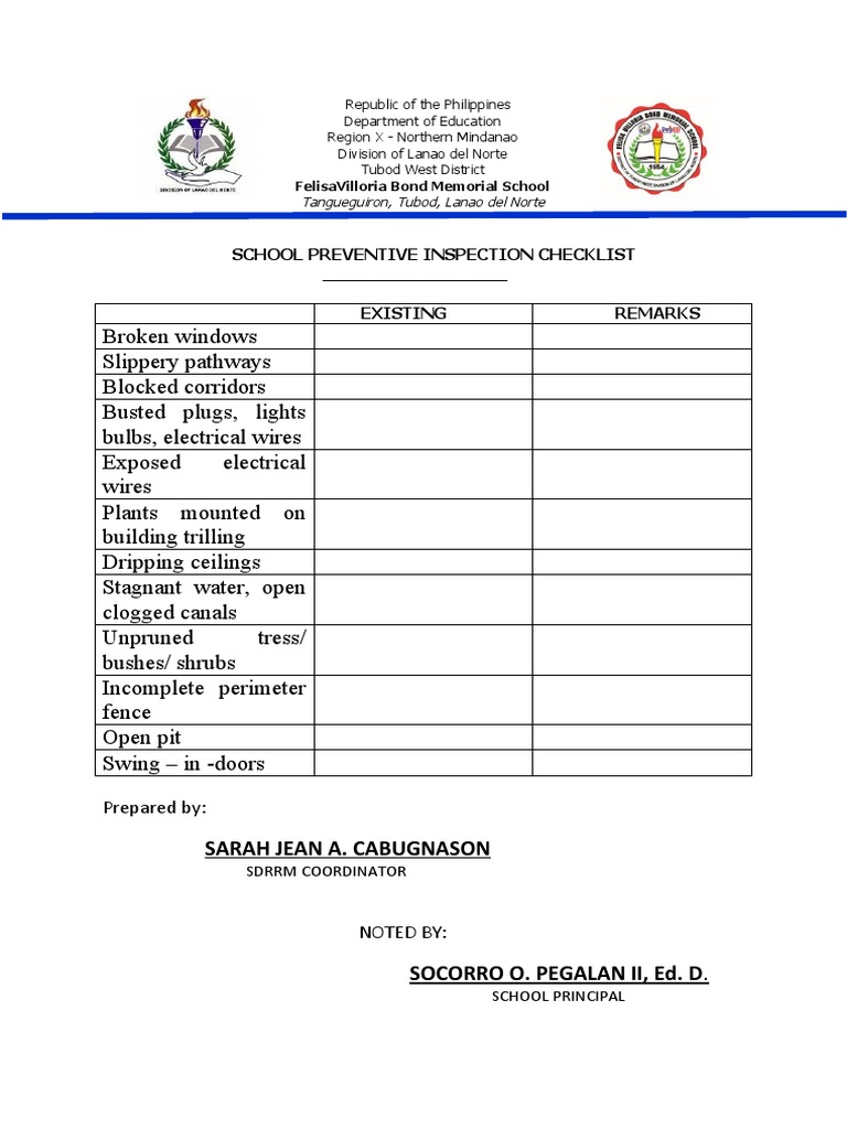 DRRM Checklist | PDF | Disaster Risk Reduction | Teachers