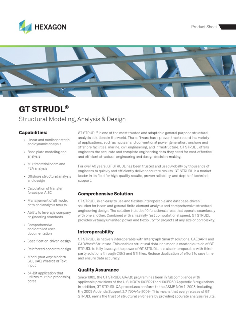 GT Strudl: Structural Modeling, Analysis & Design | PDF | Finite ...