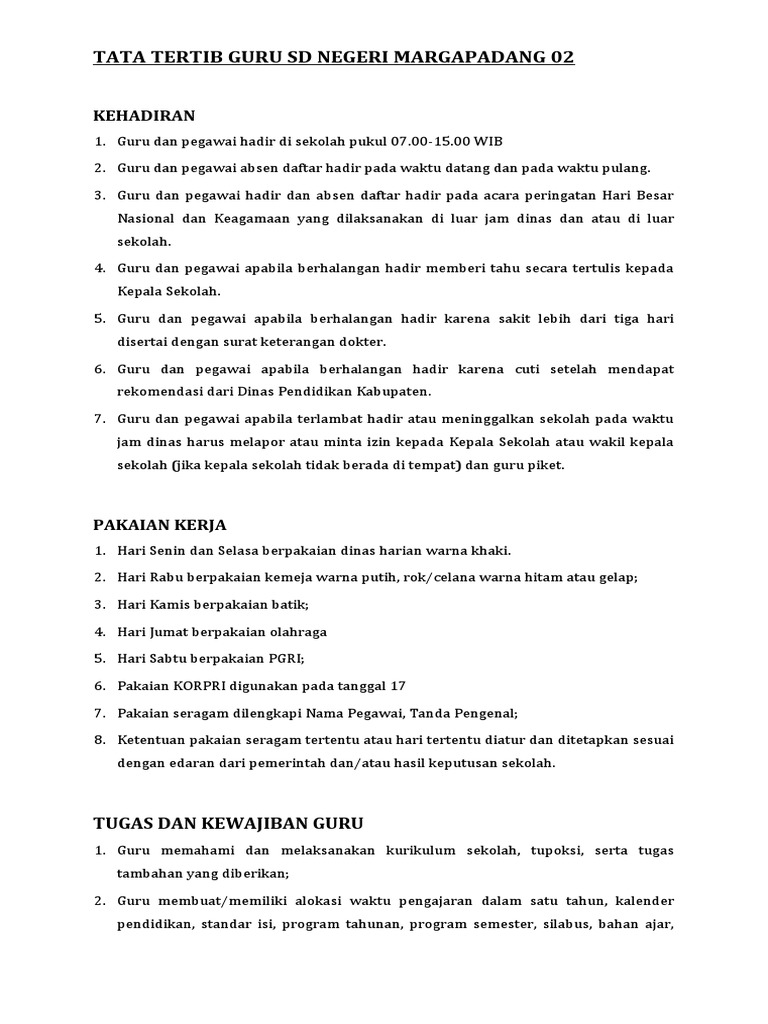Tata Tertib Guru | PDF | Karier & Perkembangan | Kesehatan Holistik