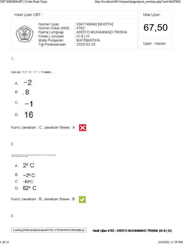 Matematika Soal CBT | PDF | Graphic Design | Printing