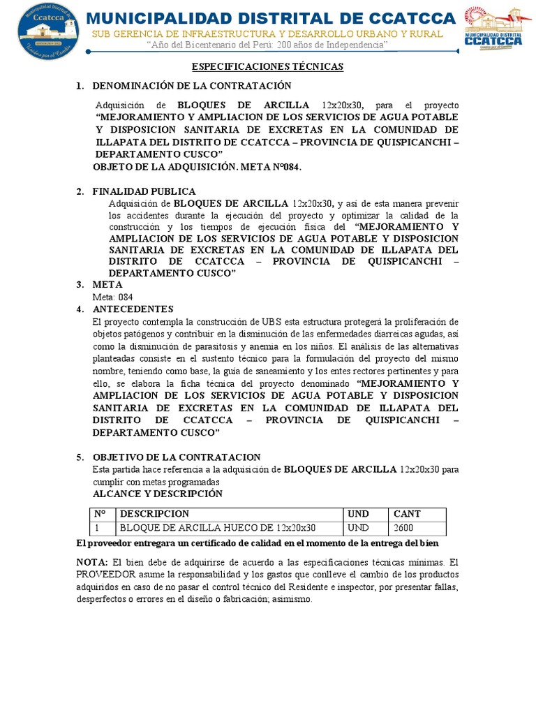 ESPECIFICACIONES LADRILLO Okkkk | PDF