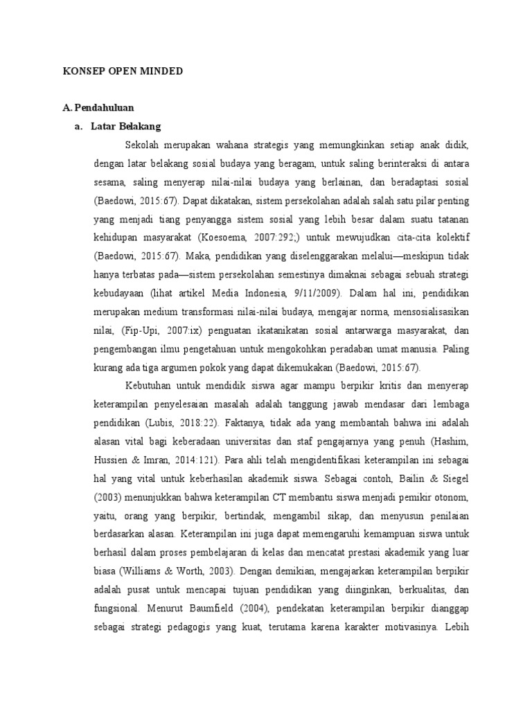 Konsep Open Minded | PDF