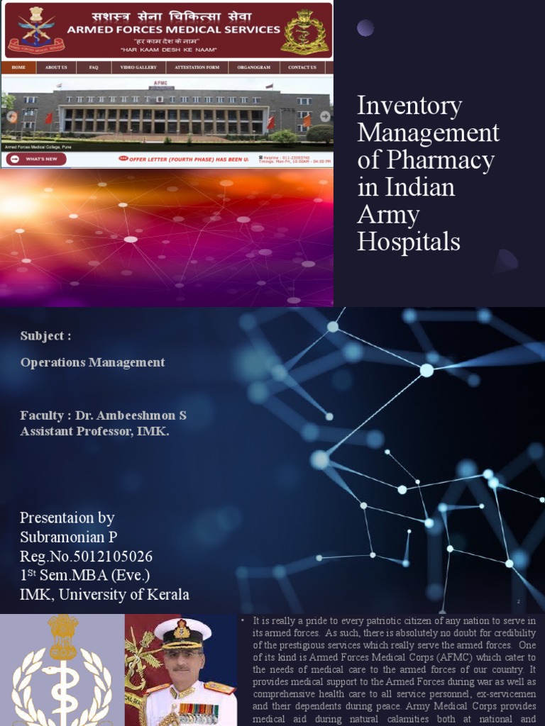 Inventory Management of Pharmacy in Indian Army Hospitals | PDF ...