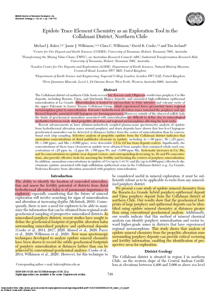 Baker Et Al 2020 | PDF | Rocks | Earth Sciences