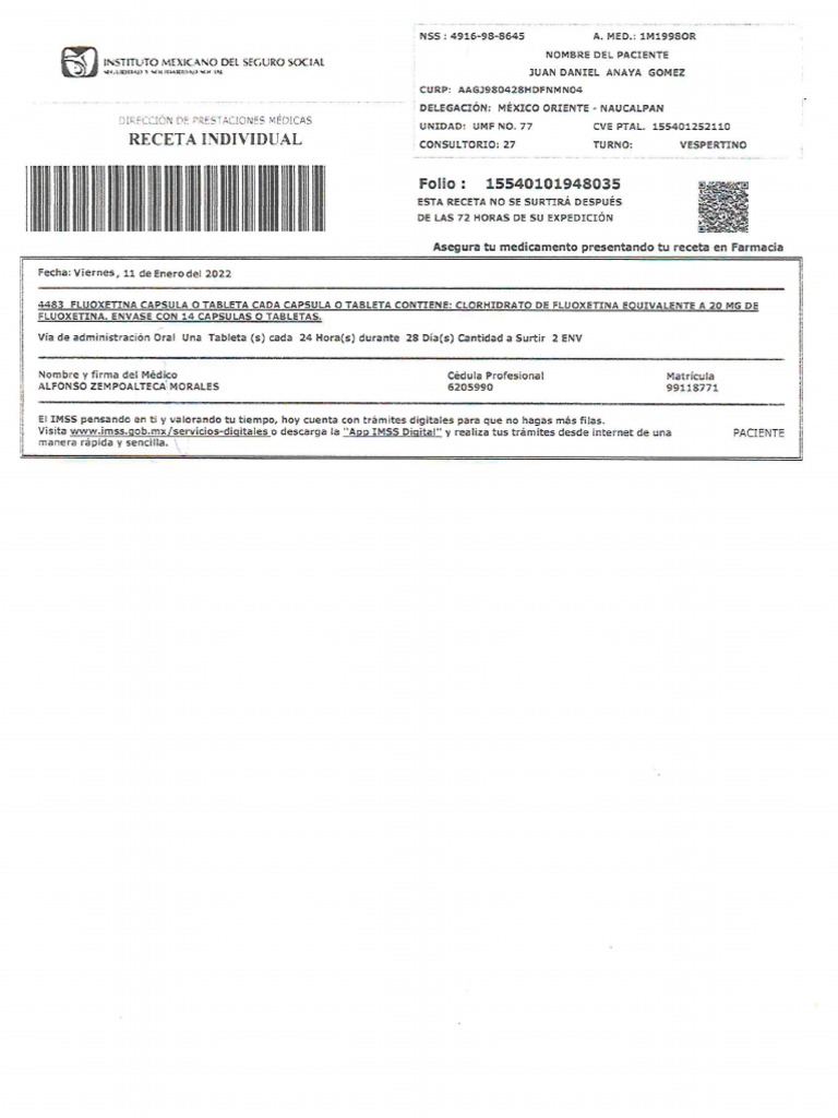 RECETA IMSS | PDF