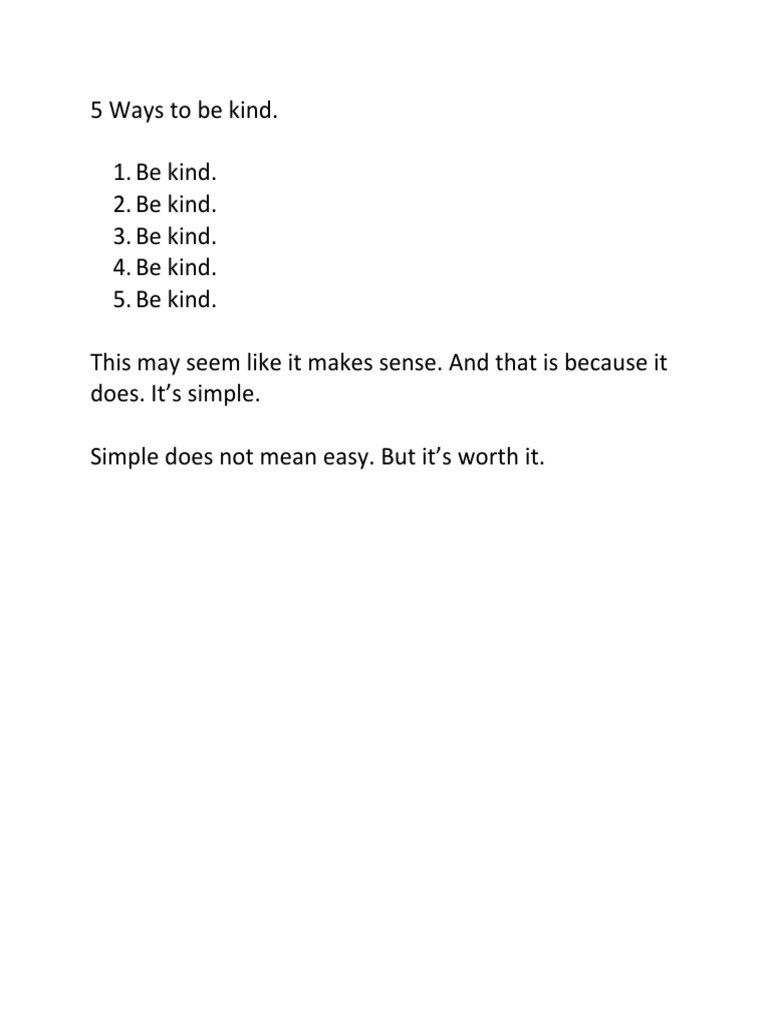 5 Ways To Be Kind | PDF