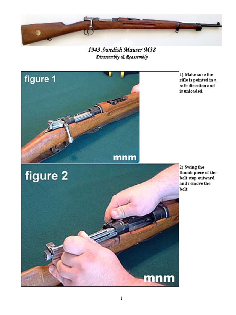 1943 Swedish Mauser M38-Disassembly | PDF | Equipment | Firearm Components
