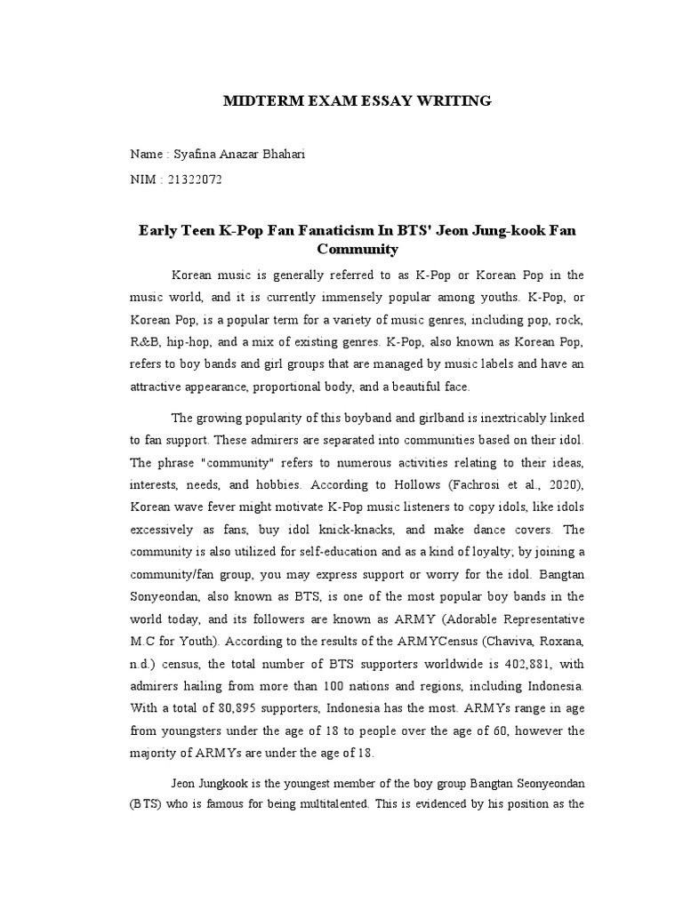 Midterm Exam Essay Writing | PDF | Social Media | Popular Culture ...