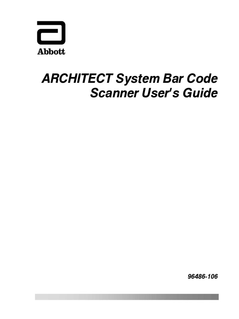 96486-106 ARCHITECT Bar Code Scanner Users Guide | PDF | Barcode ...