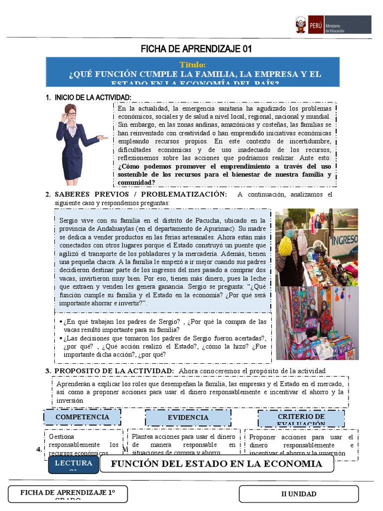 FICHA DE APRENDIZAJE CCSS 1° GRADO II unidad (1) | PDF | Ahorro | Business