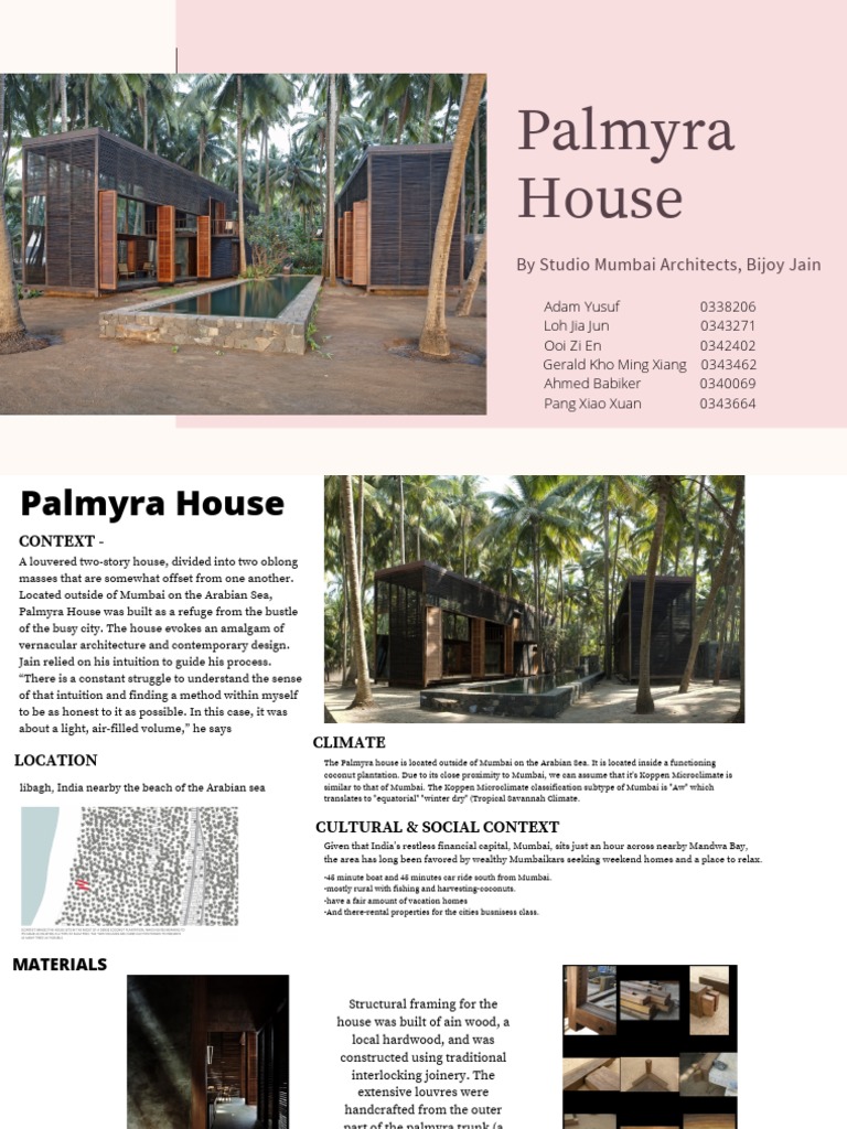 Palmyra House: by Studio Mumbai Architects, Bijoy Jain | PDF | Sunset