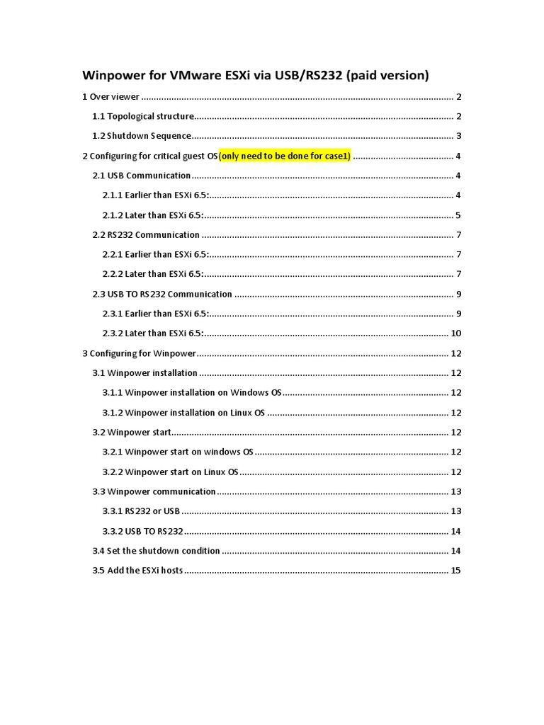 UserManual For VMwareESXi RS232 or USB | PDF | Installation (Computer Programs) | Usb