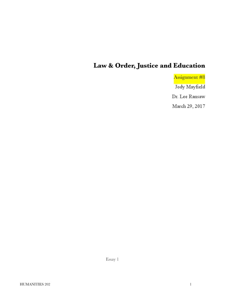 Law & Order, Justice and Education | PDF | Justice | Crime & Violence