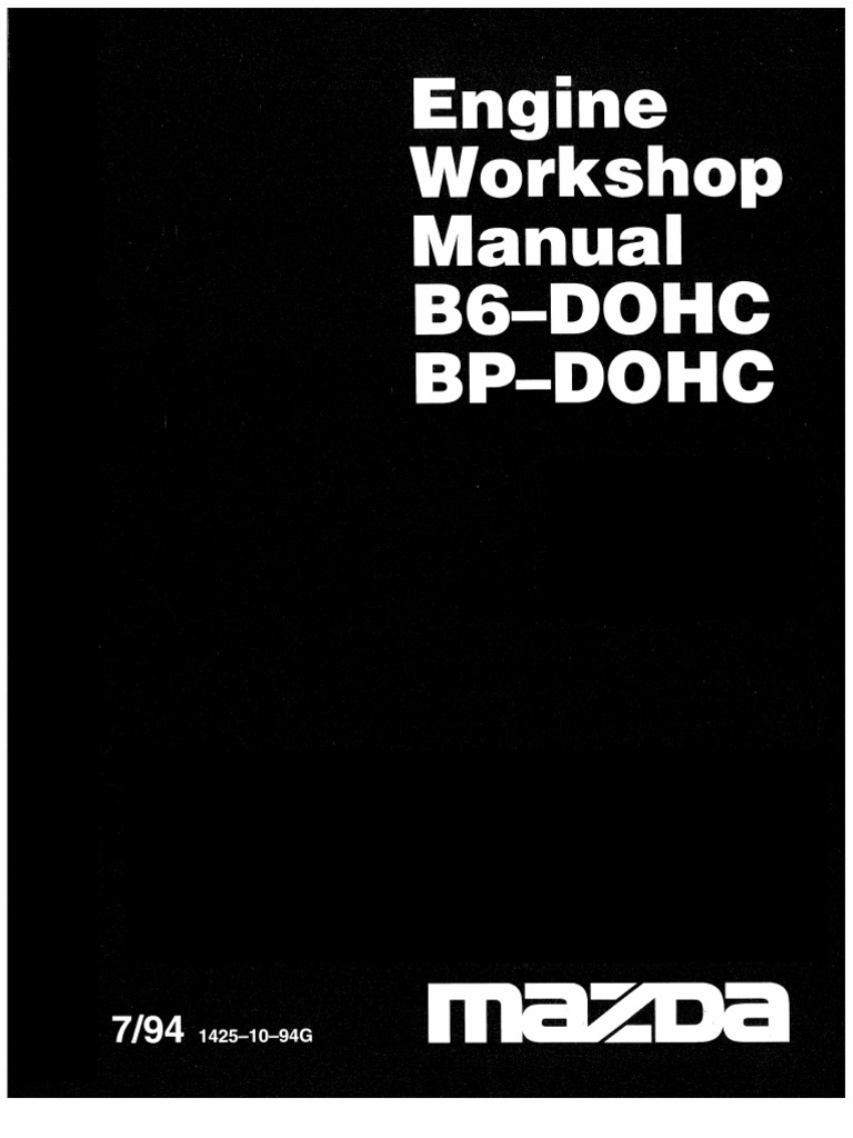 Mazda Engine BP-B6 Workshop Manual | PDF | Car Body Styles | Vehicle ...
