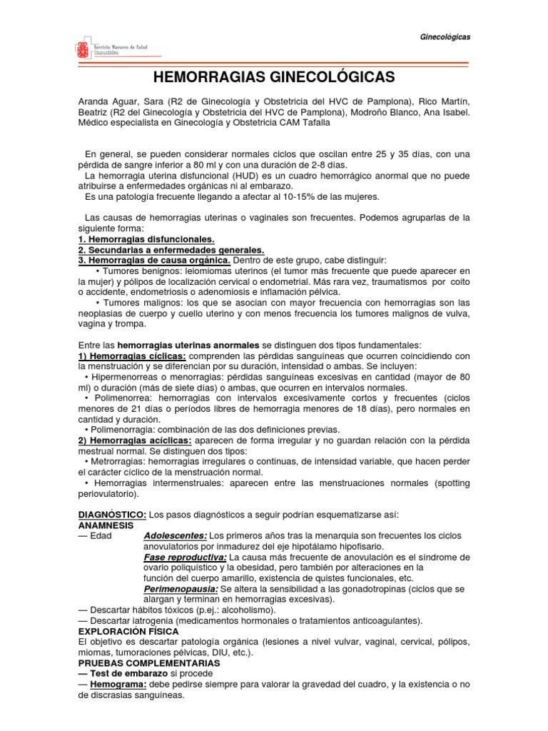 Metrorragias | PDF | Menstruación | Anatomia sexual