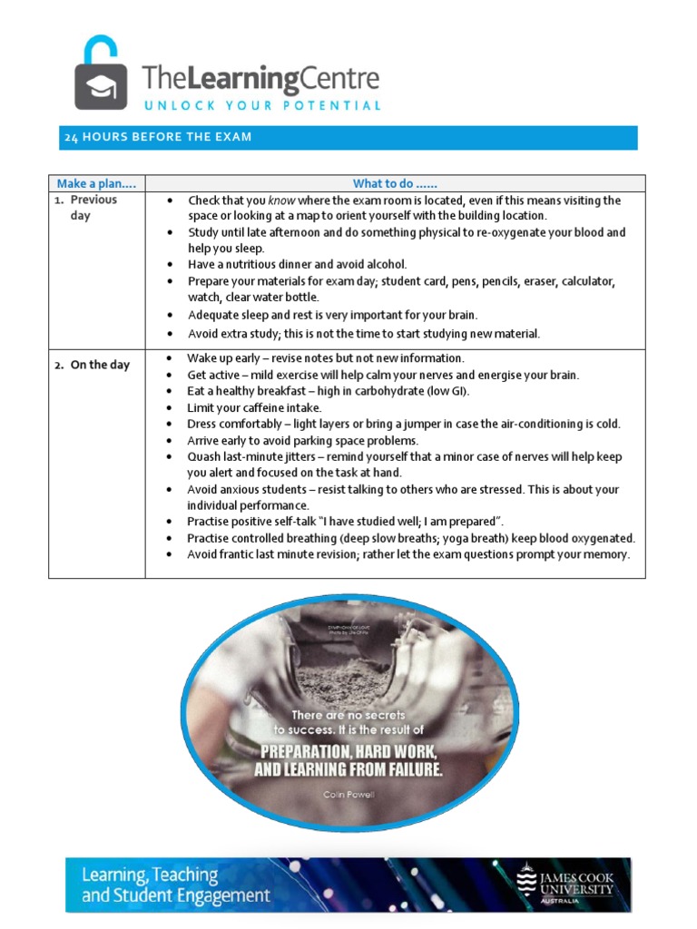 24 Hours Before Exams | PDF | Self-Improvement | Wellness